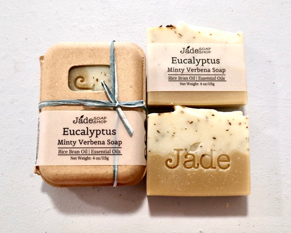 Eucalyptus Minty Verbena Soap - with Rice Bran Oil | Jade Soap Shop ...